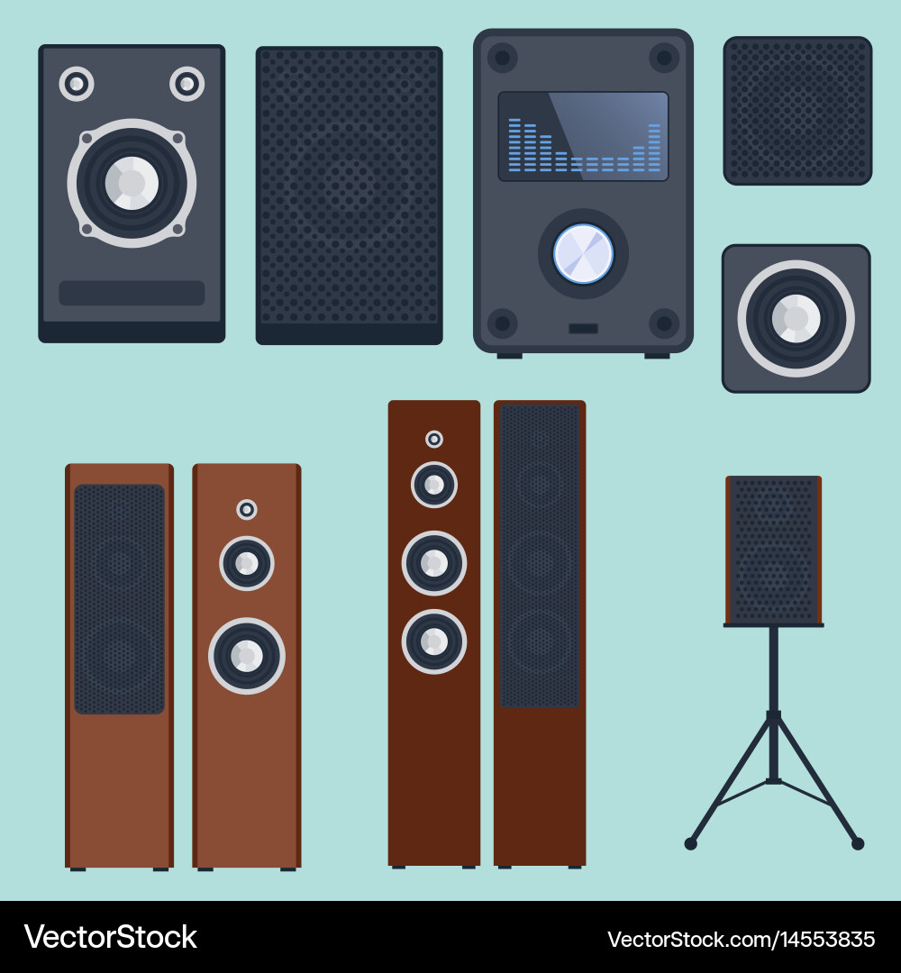 Home sound system stereo flat music Royalty Free Vector