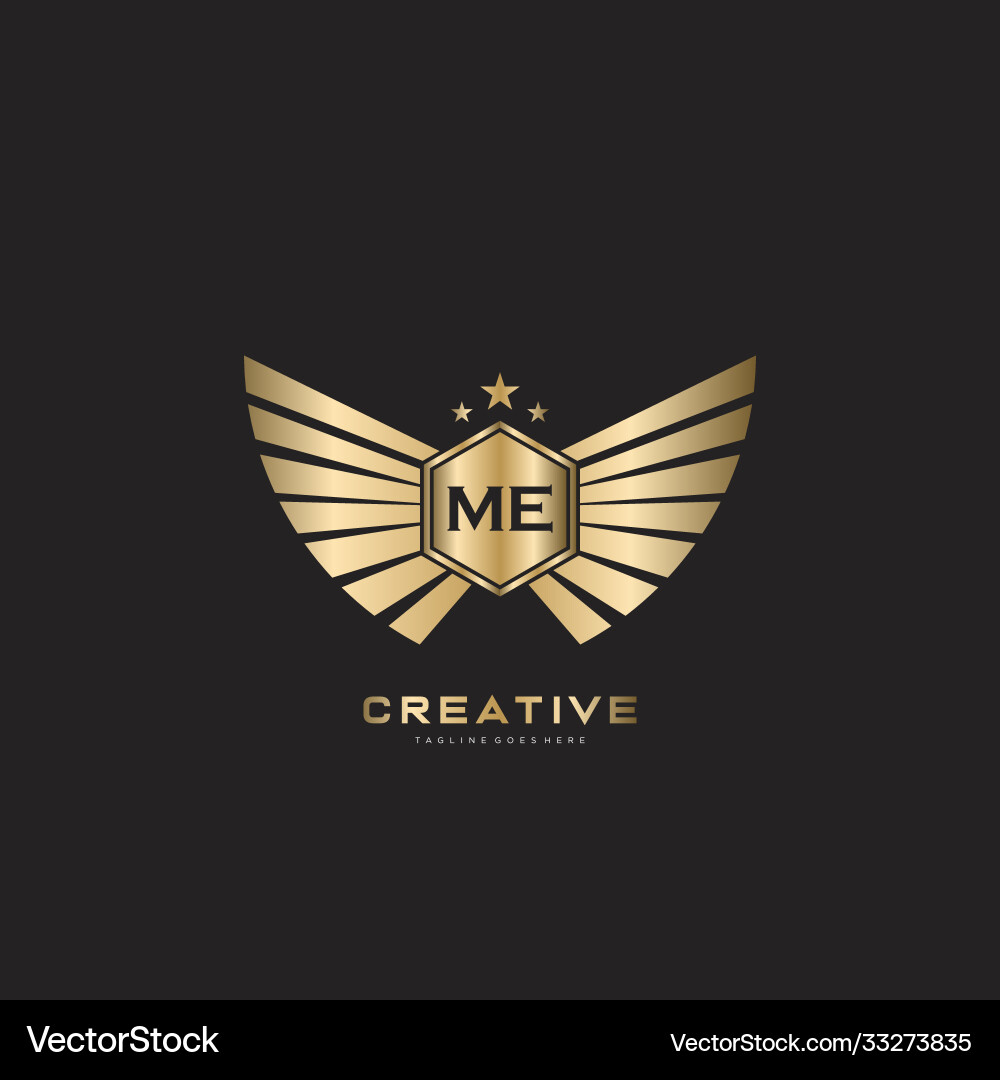 Me letter initial with royal luxury logo template Vector Image