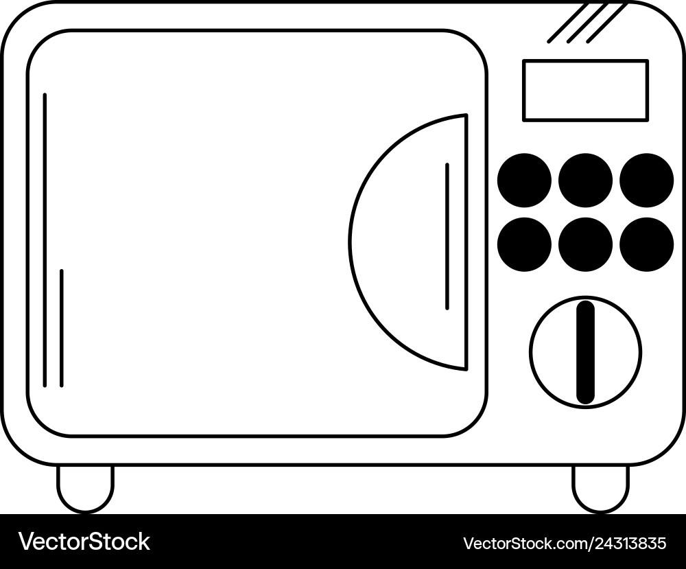 Microwave kitchen appliance symbol in black Vector Image
