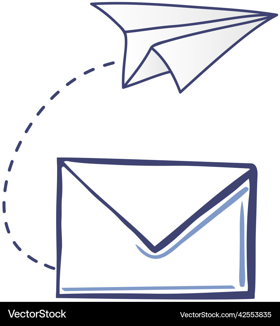Origami and letter for communication via mail Vector Image