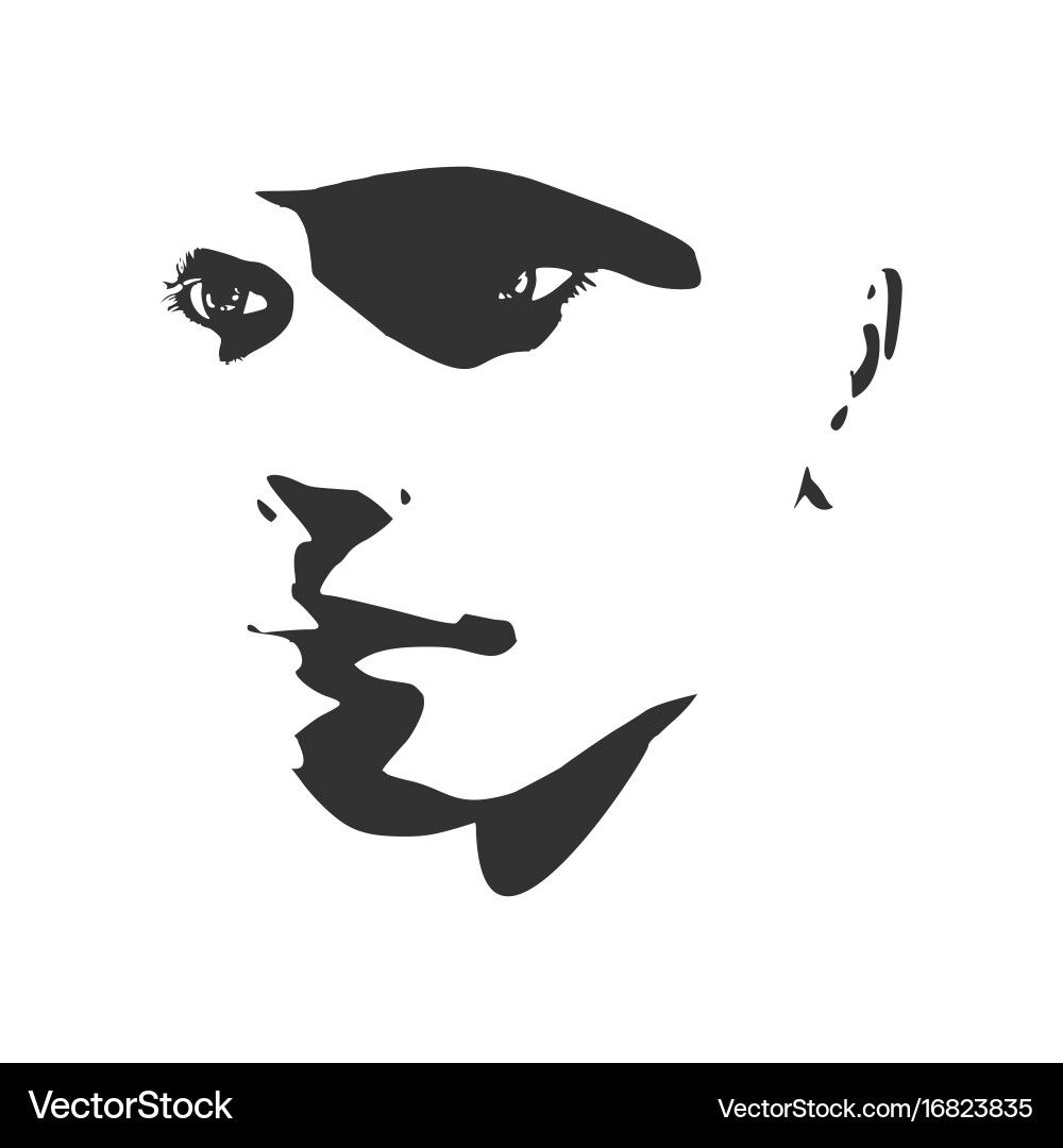 Silhouette a female head face half turn view Vector Image