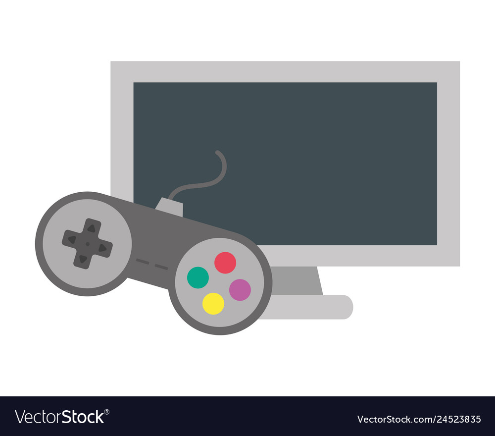 Television screen and video game control Vector Image