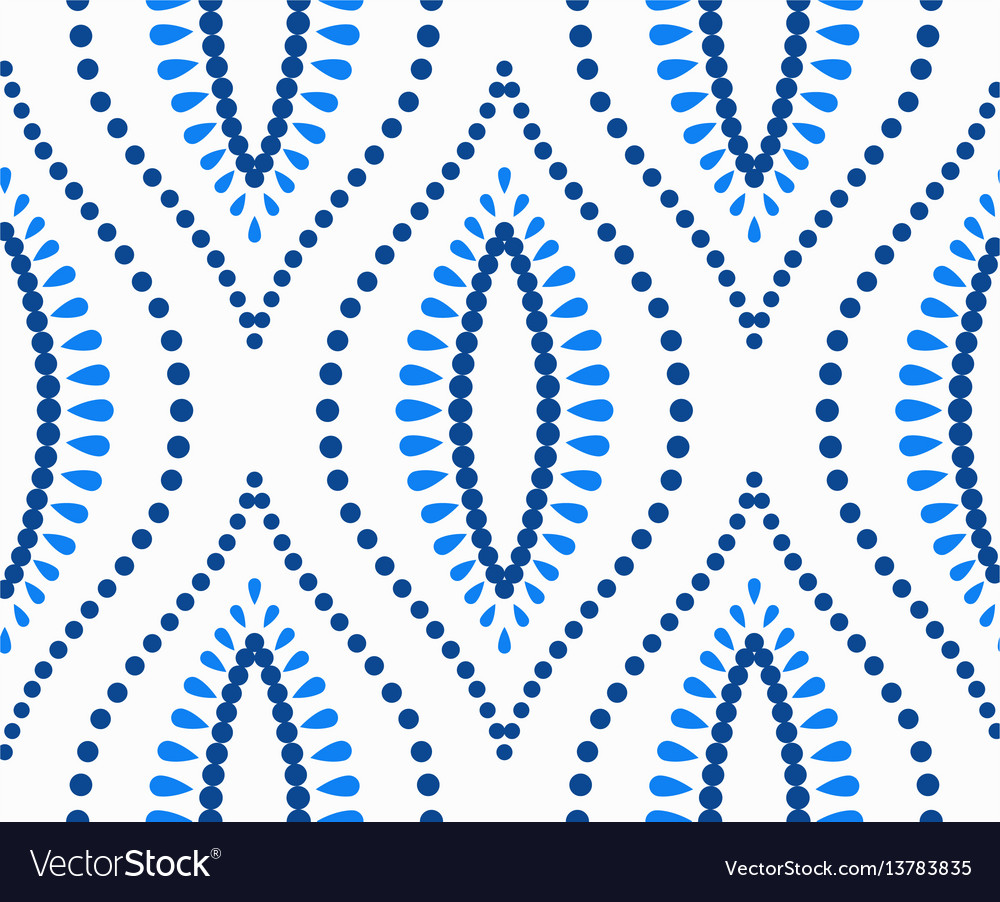 White blue dots ogee pattern Royalty Free Vector Image
