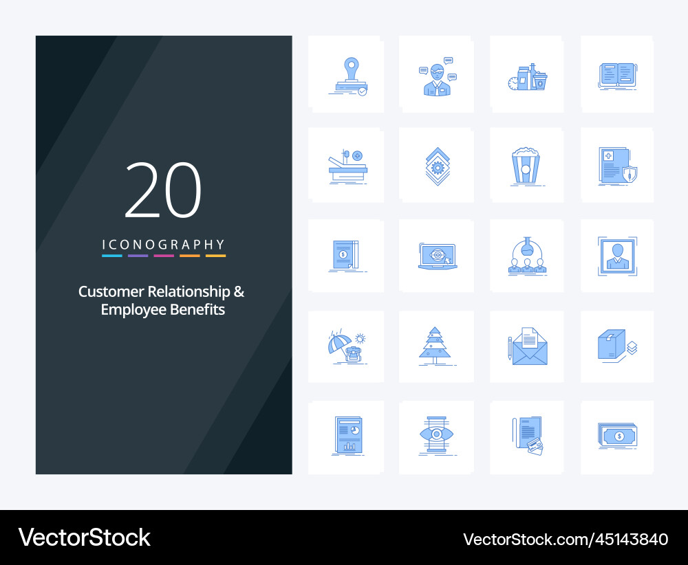 20 customer relationship and employee benefits Vector Image
