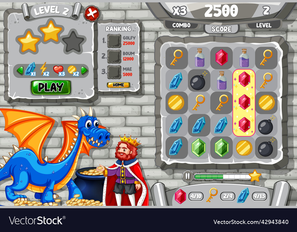 A game background template with elements Vector Image