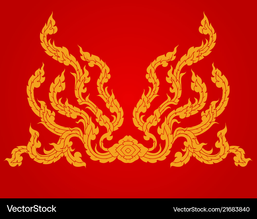 Art pattern culture style on a red backgrounds Vector Image