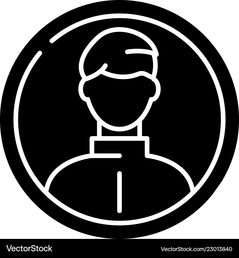 Business profile black icon sign Royalty Free Vector Image