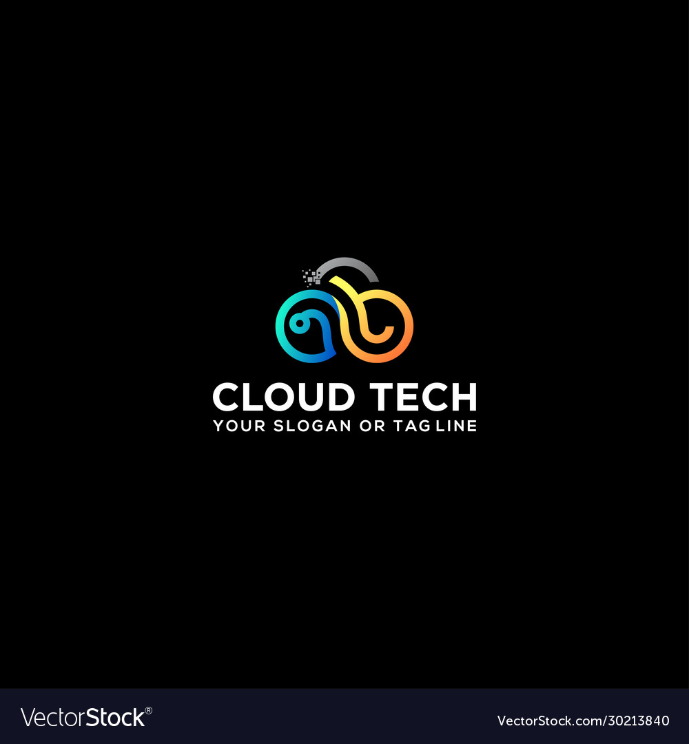 Cloud tech logo design Royalty Free Vector Image