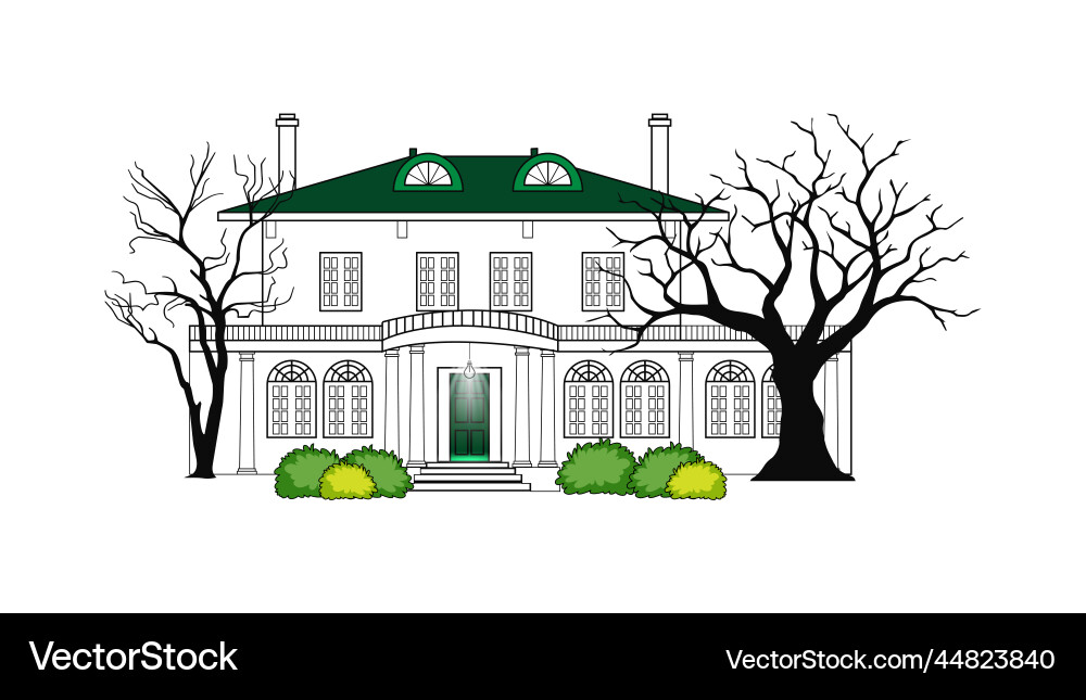 Colorful old historical building Royalty Free Vector Image