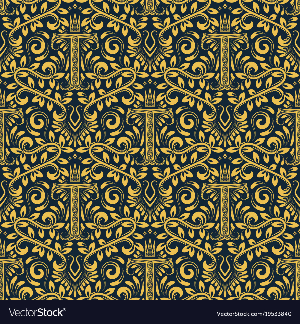 Damask seamless pattern repeating background Vector Image