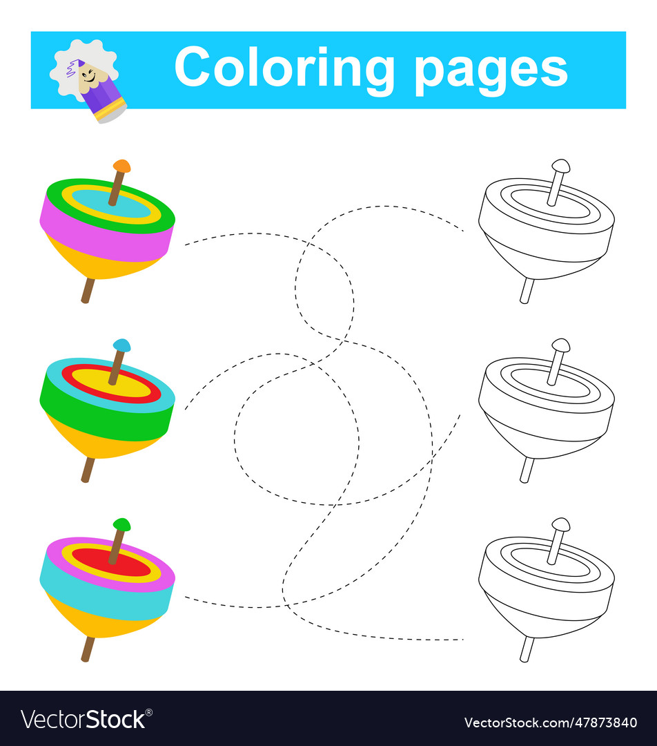 Go through the maze and color the whirligig Vector Image