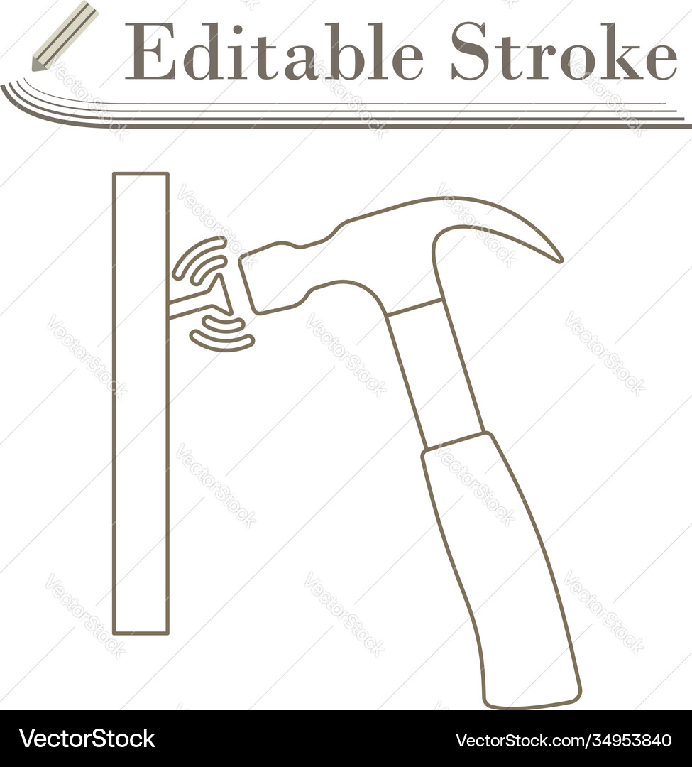 Icon hammer beat to nail Royalty Free Vector Image