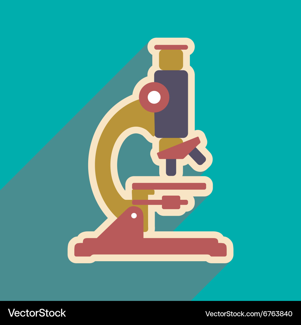 Icon of medical microscope in flat style Vector Image