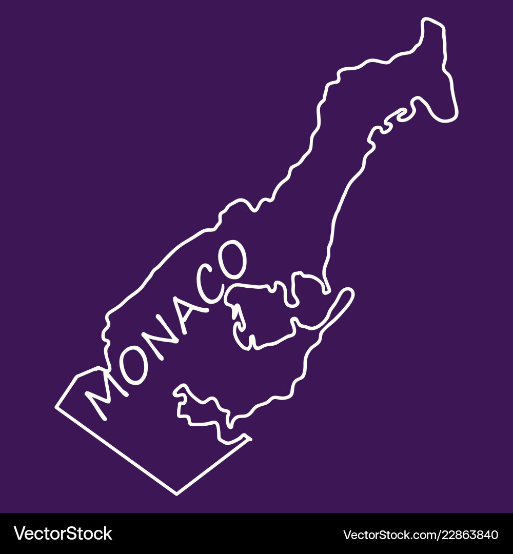 Map and flag of monaco with white background Vector Image