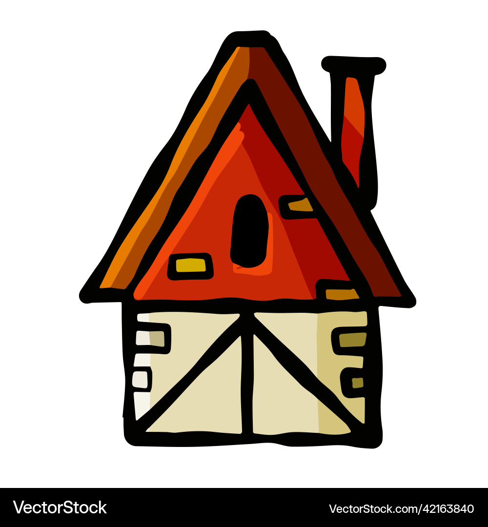 Medieval house village building Royalty Free Vector Image