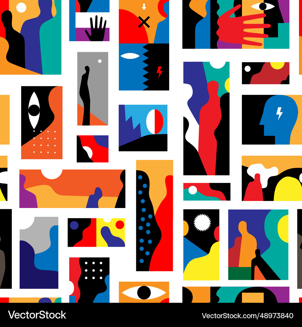 People psychology seamless background Royalty Free Vector