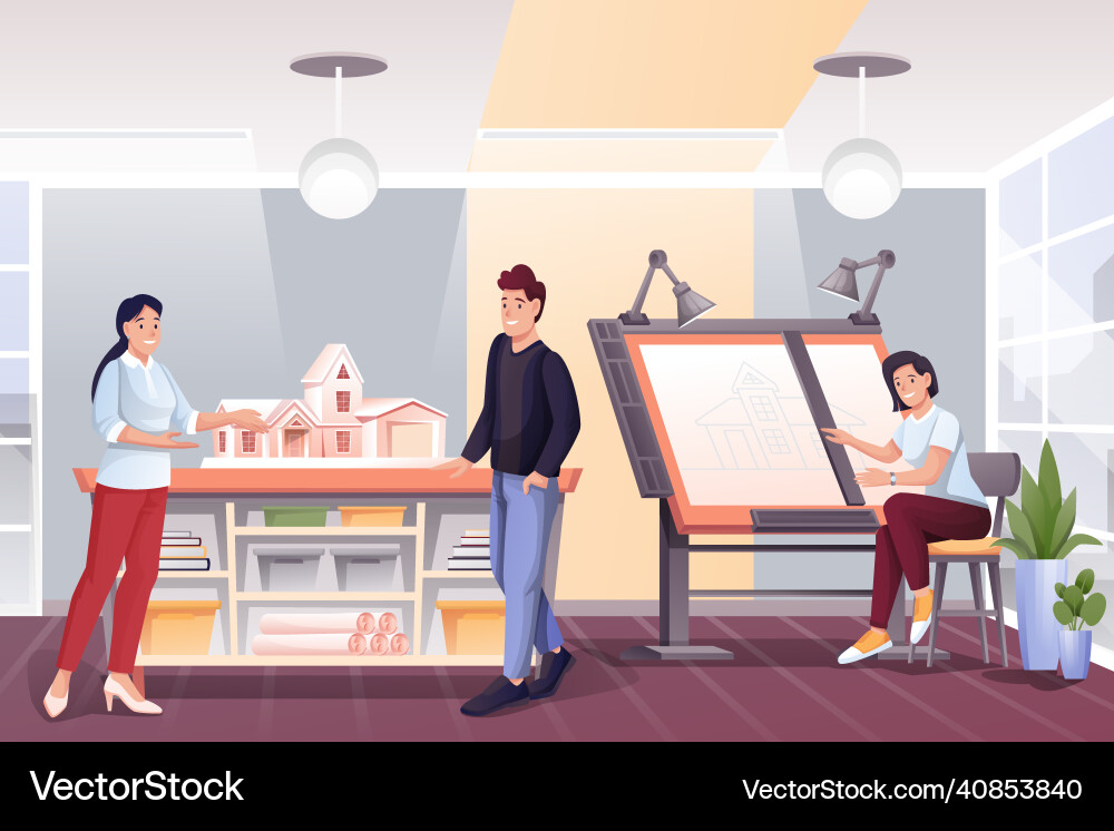 People working in design office business Vector Image