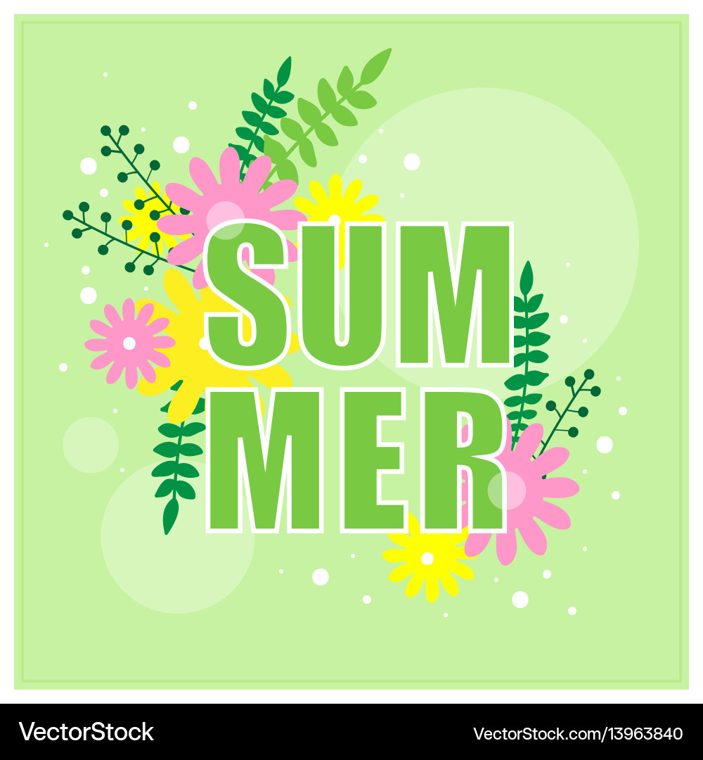 Summer banner with floral decor Royalty Free Vector Image