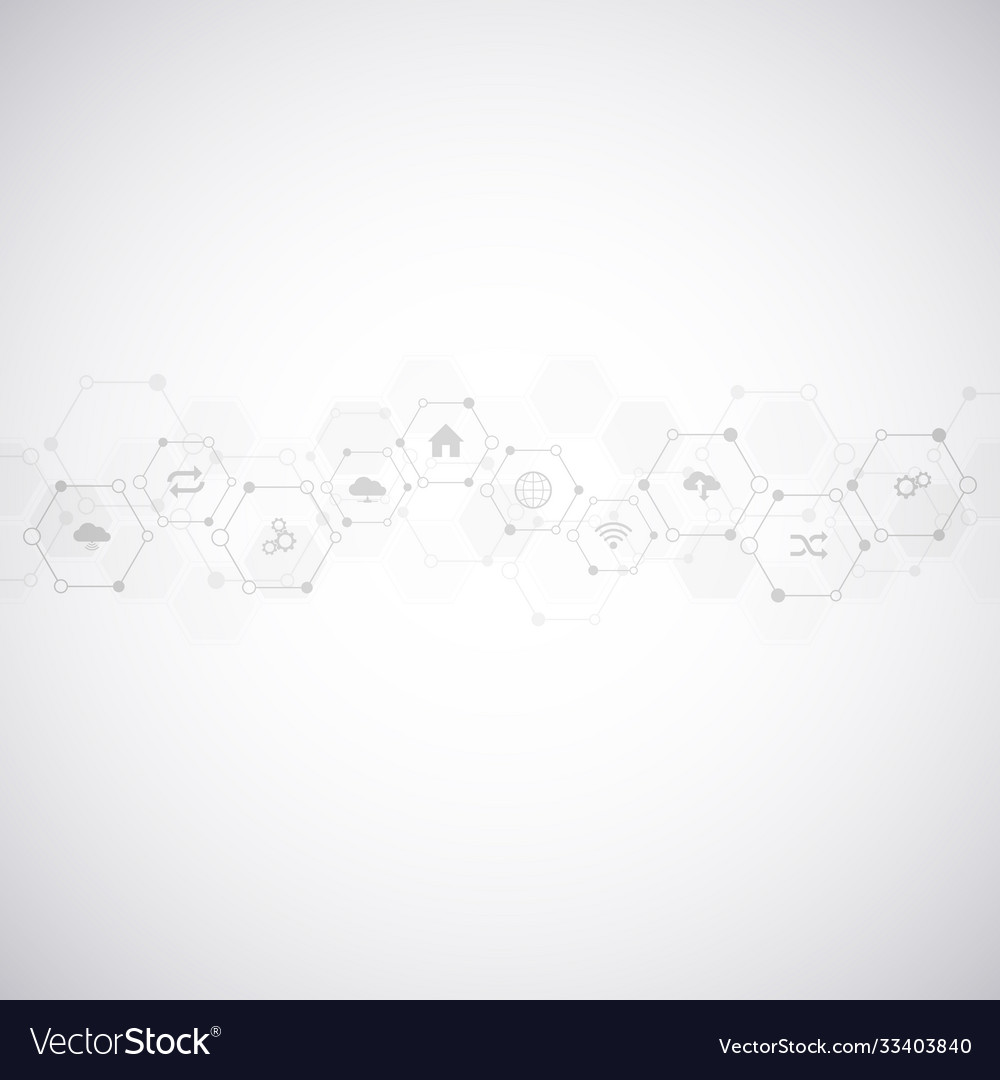 Technology background with flat icons and symbols Vector Image