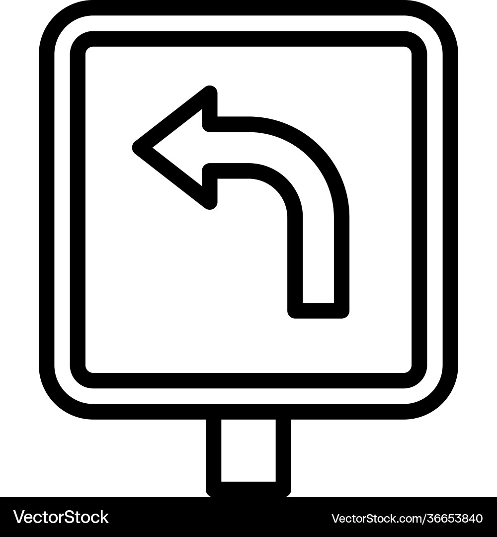 Turn left sign icon parking lot related Royalty Free Vector