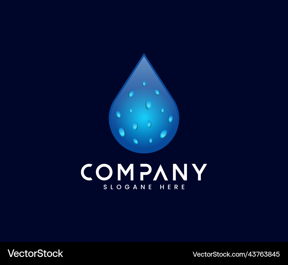 3d realistic water drop logo design Royalty Free Vector