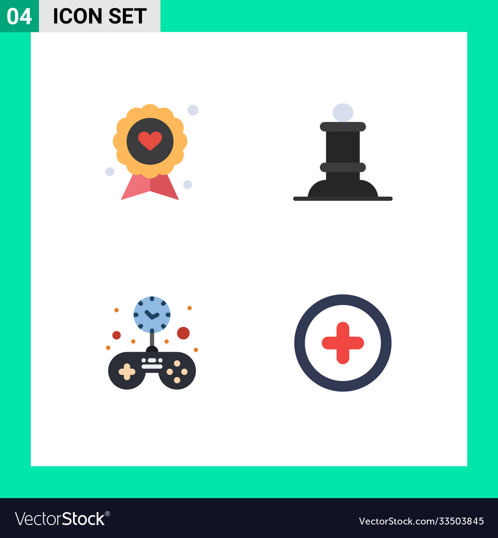 4 universal flat icons set for web and mobile Vector Image