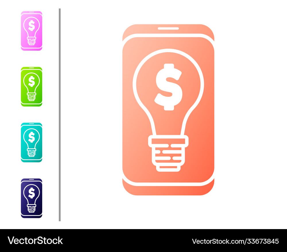 Coral business light bulb with dollar Royalty Free Vector