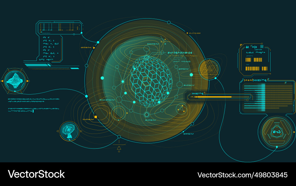 Exploration interface by sci-fi infographics Vector Image
