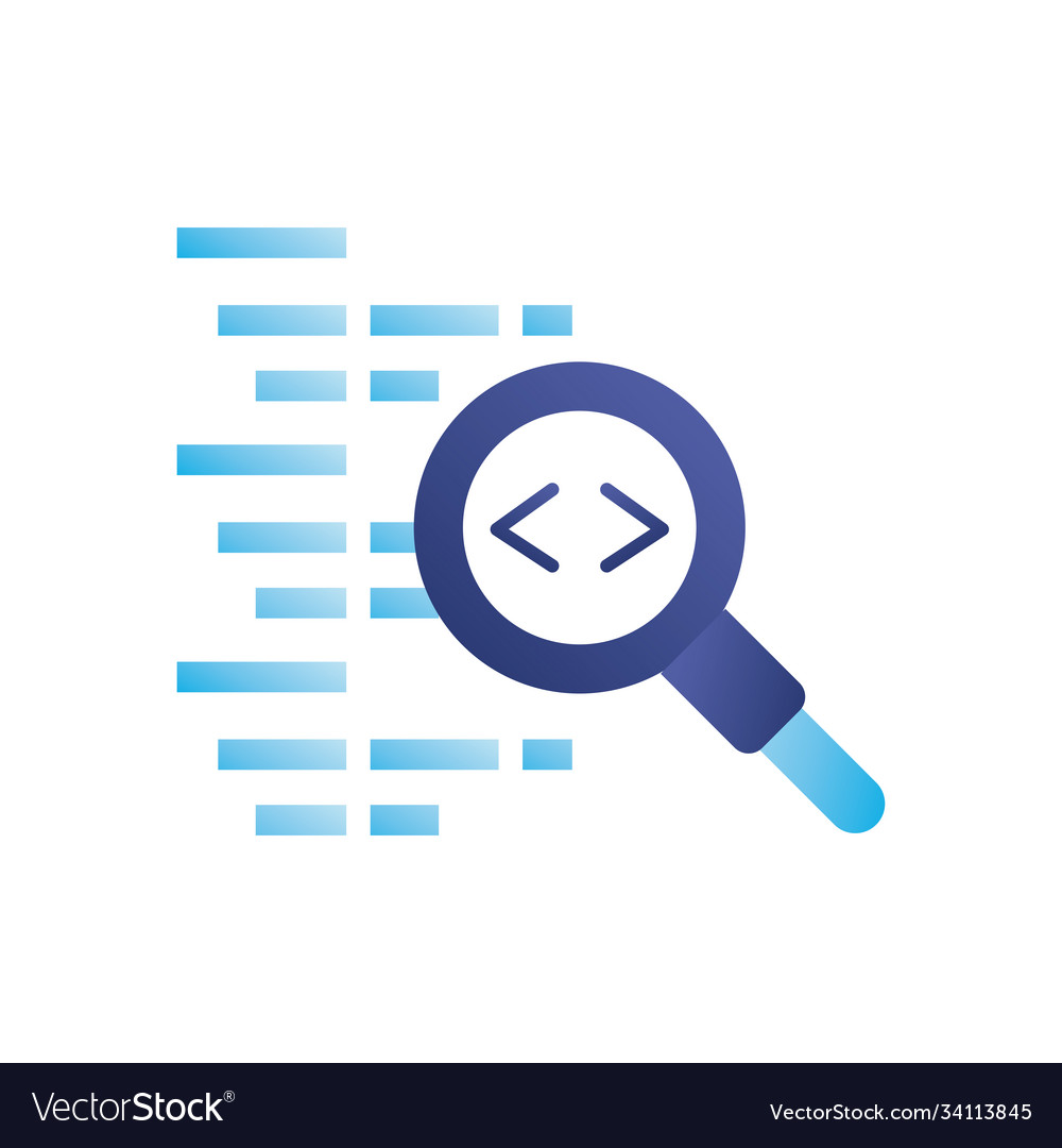 Lupe with text paragraph gradient style icon Vector Image
