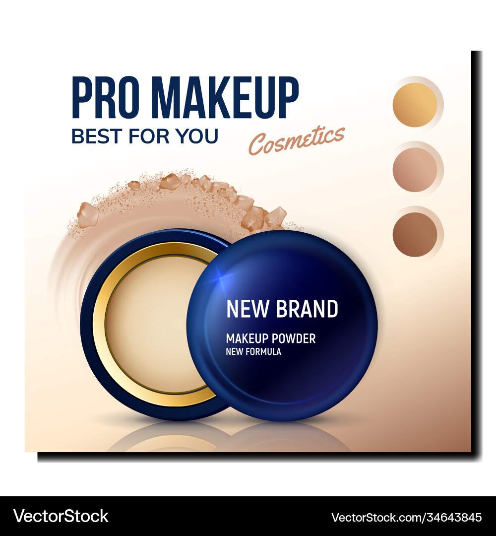 Make-up powder cosmetics promotion poster Vector Image