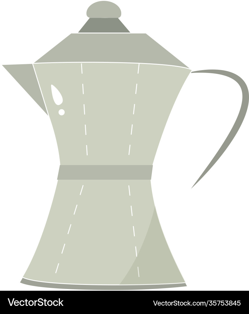 Moka pot making hot drinks cartoon style Vector Image