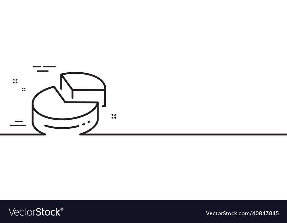 Pie Chart Line Icon Presentation 3d Graph Sign Vector Image