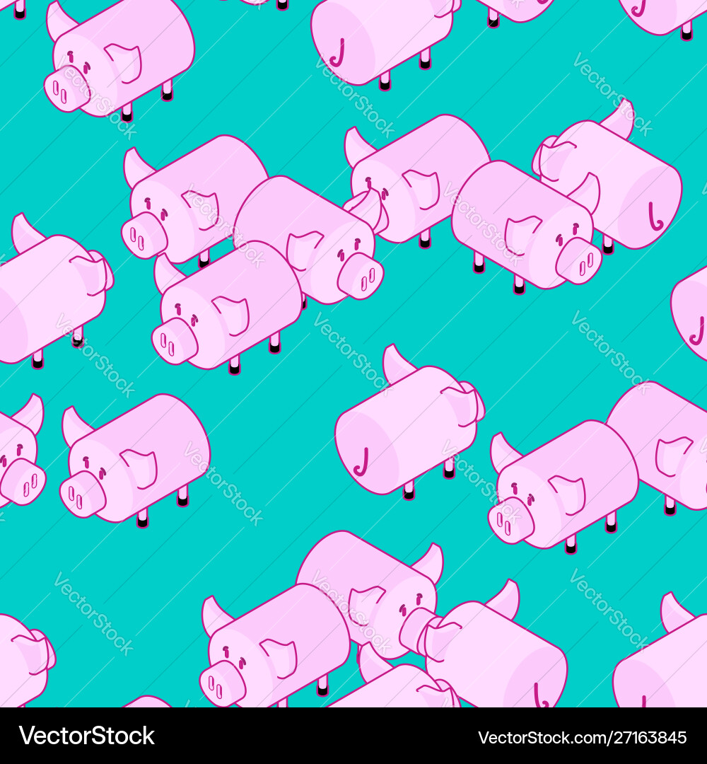Pig pattern seamless pigs background farm animal Vector Image
