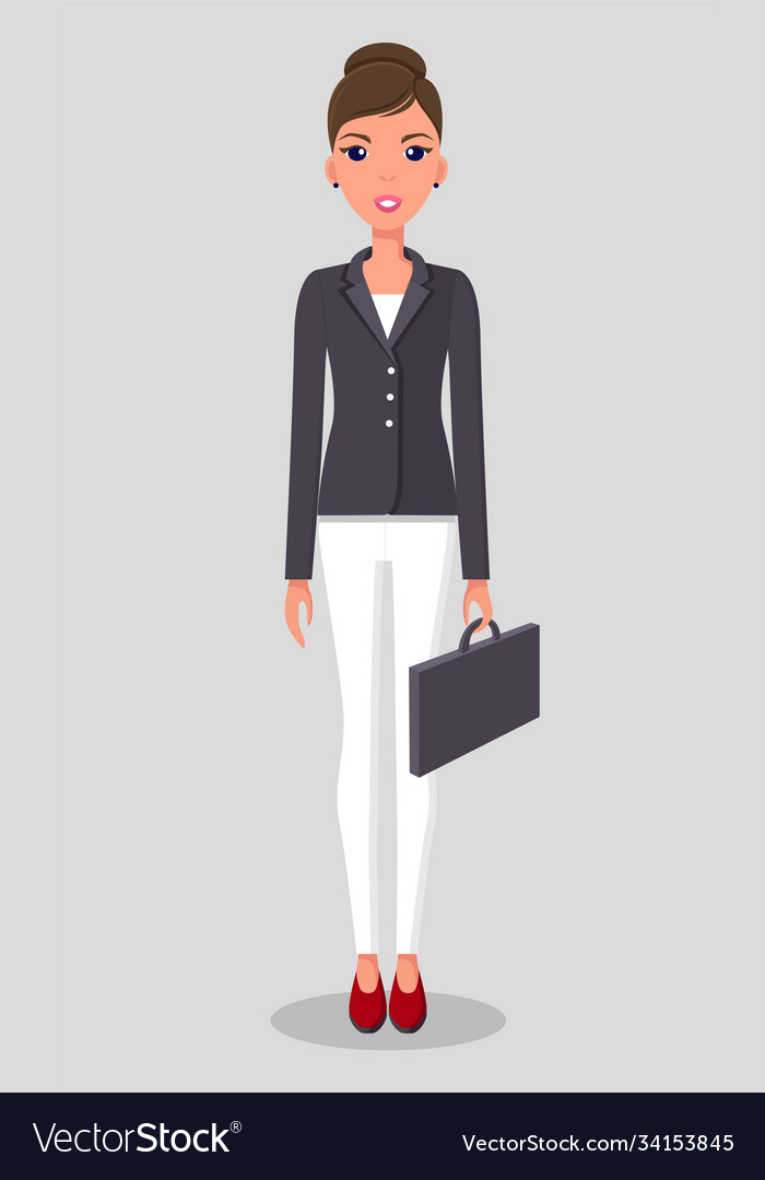 Pretty young slim woman in business clothes Vector Image