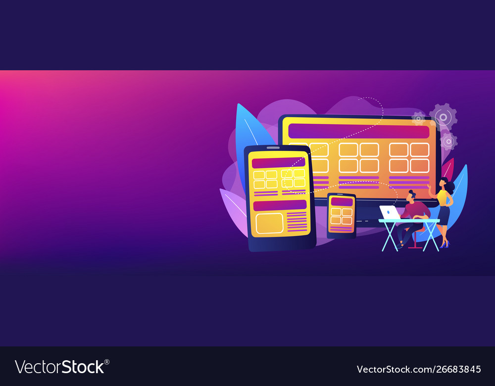 Responsive web design concept banner header Vector Image