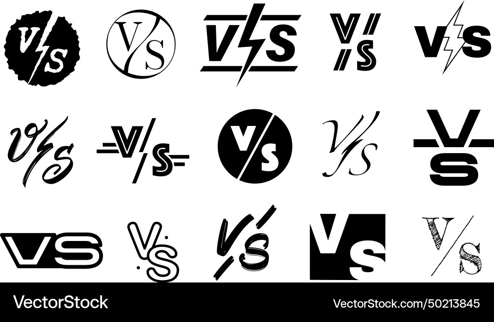 Vs icons versus comparison tag duel sign Vector Image