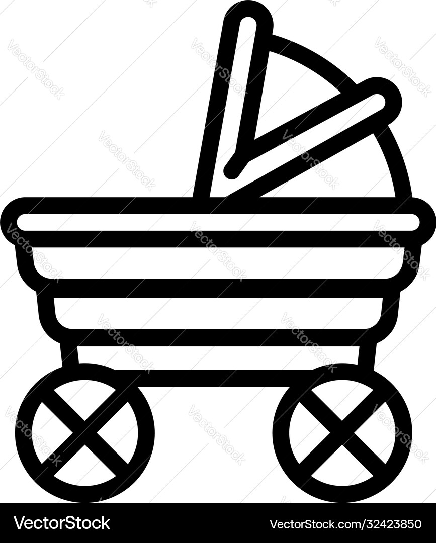 Baby buggy icon outline style Royalty Free Vector Image