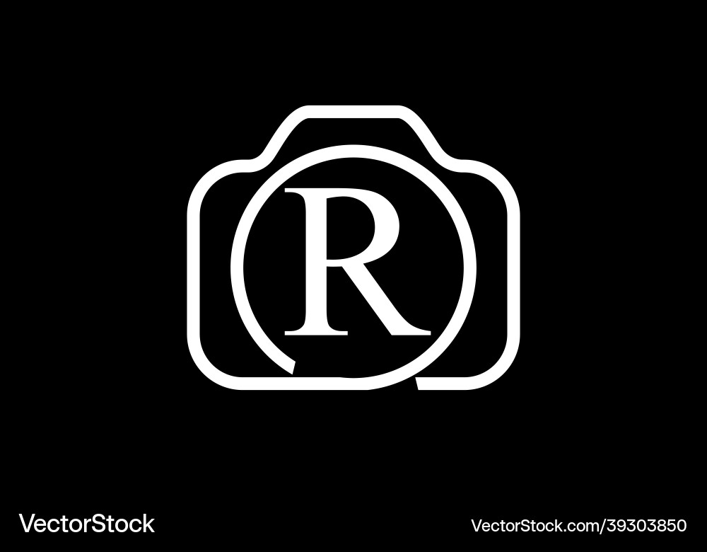 Black r monogram letter luxury alphabet Royalty Free Vector