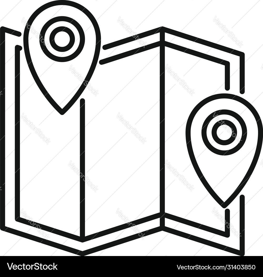 Business location map icon outline style Vector Image