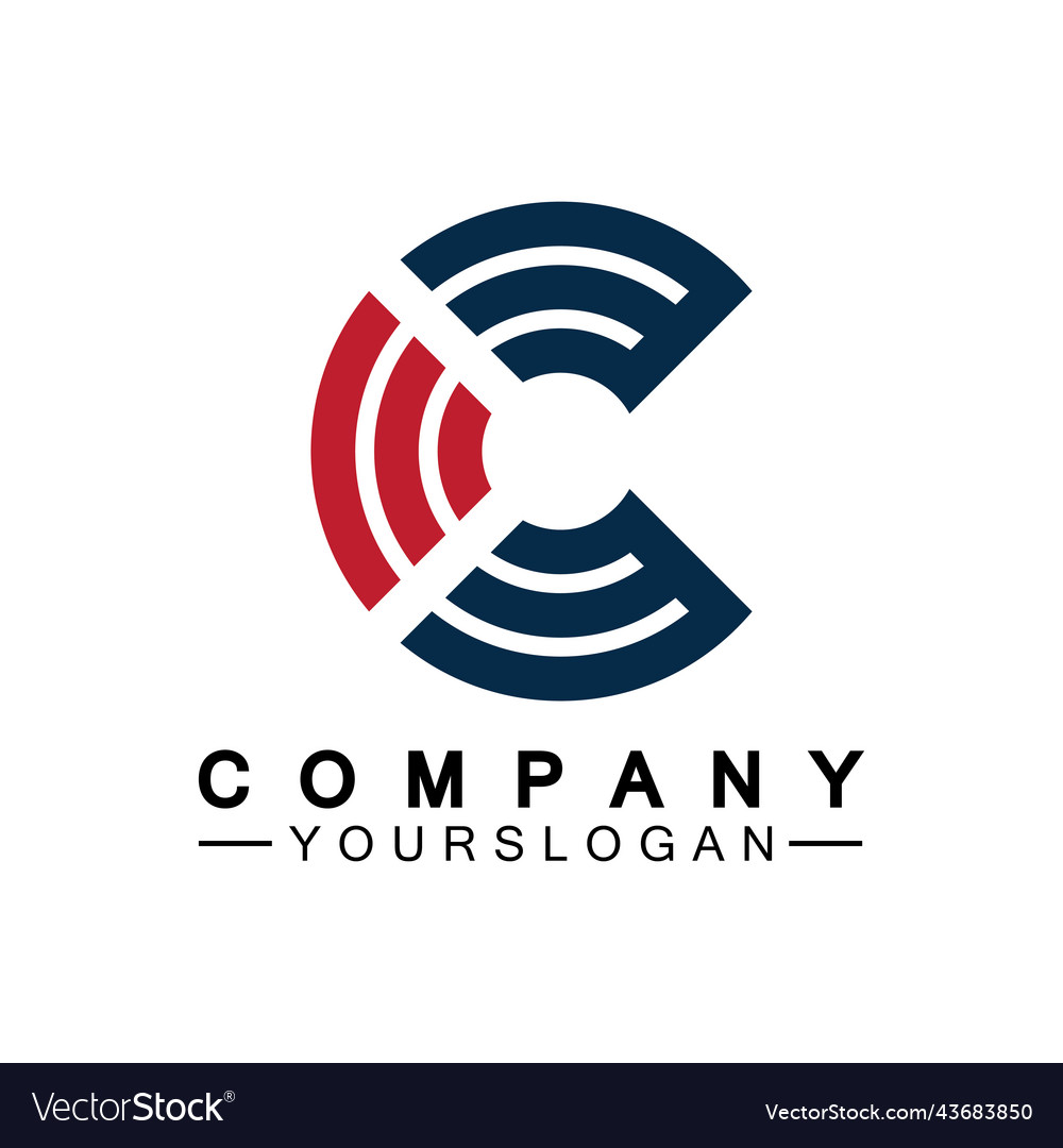 C letter logo template Royalty Free Vector Image