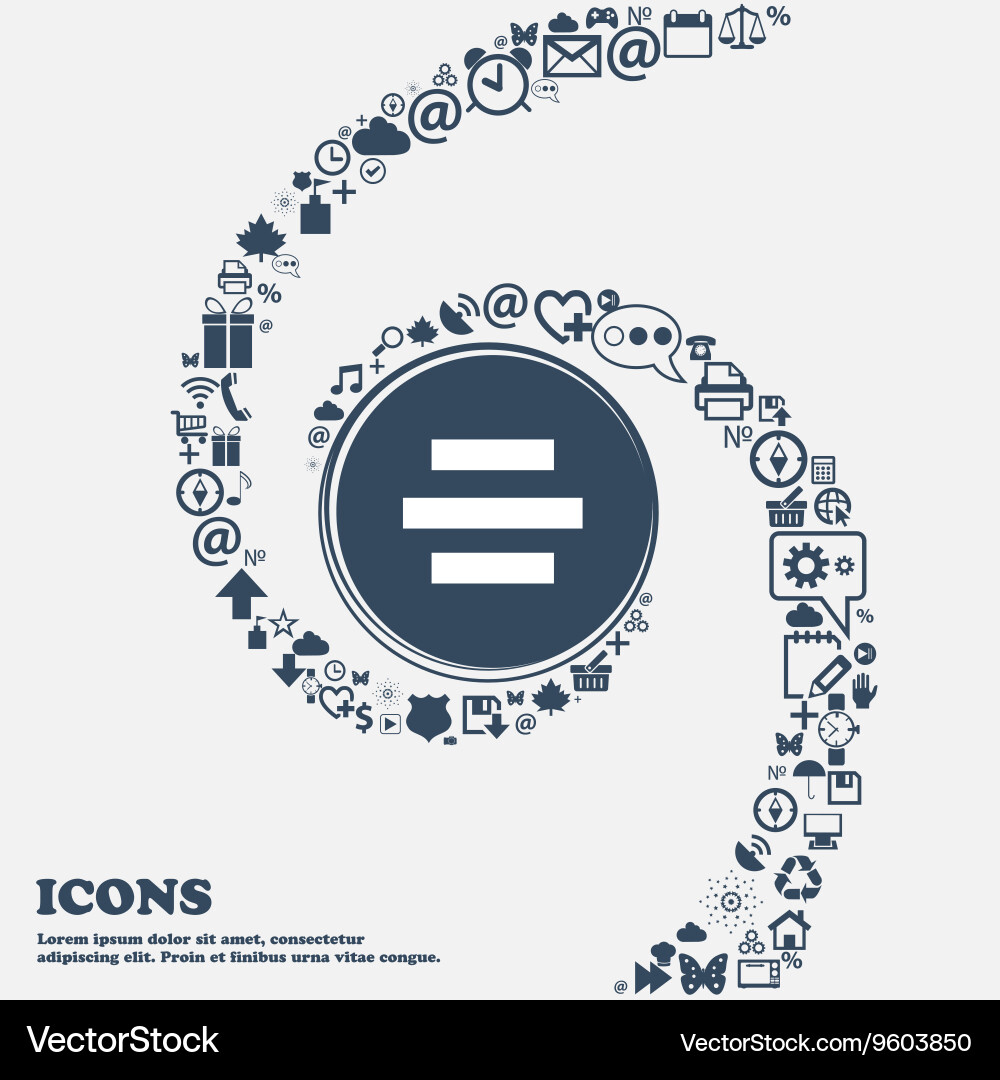 Center alignment icon sign in the around Vector Image