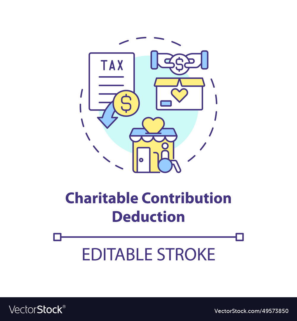 Charitable contribution deduction multi color Vector Image