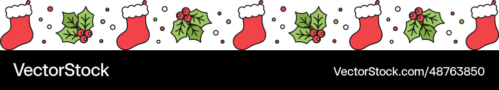 Christmas themed decorative border and text Vector Image