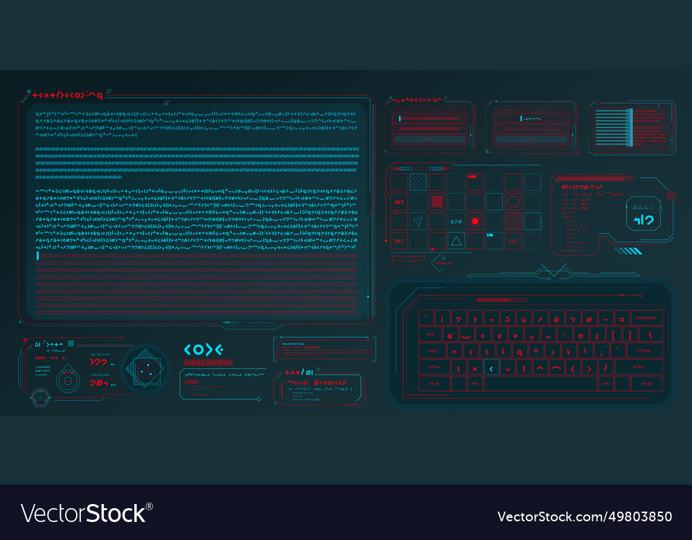 Data elements for sci-fi interface Royalty Free Vector Image