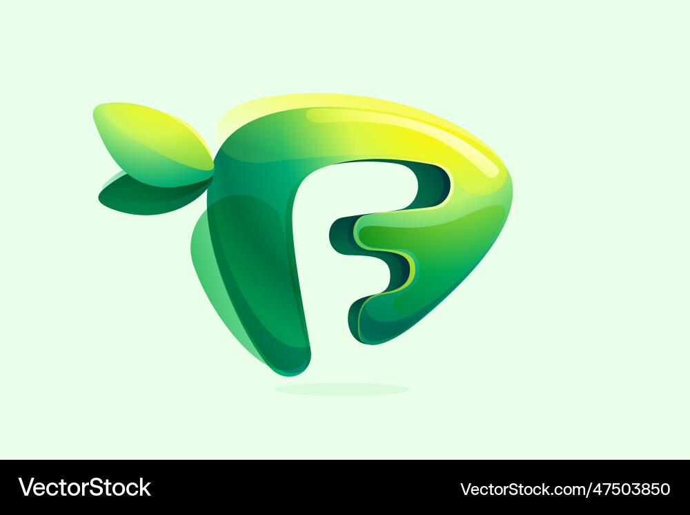 Environment friendly f letter initial 3d Vector Image