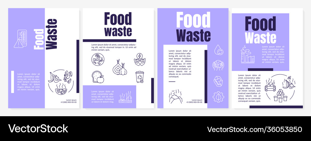 Food waste brochure template Royalty Free Vector Image