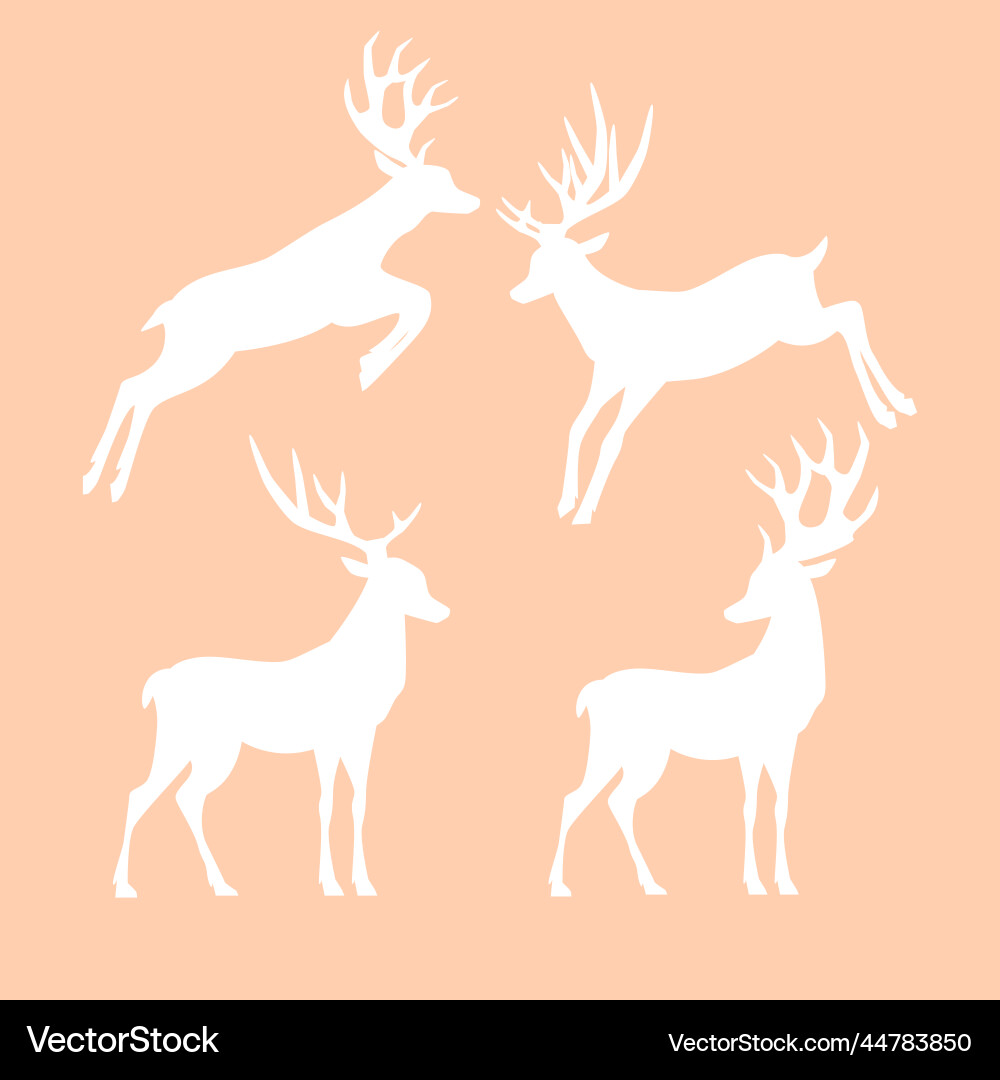 Hand drawn deer animal silhouette Royalty Free Vector Image