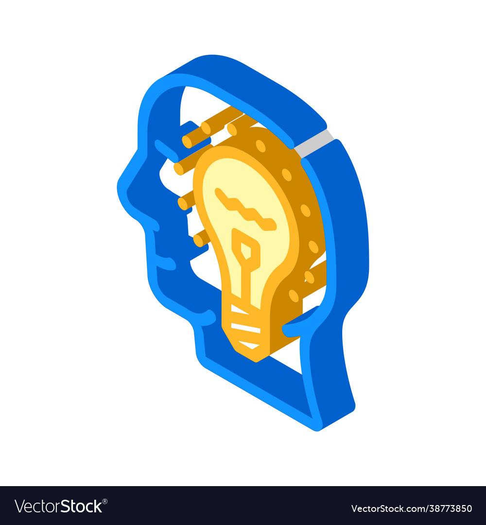 Human ingenuity isometric icon Royalty Free Vector Image