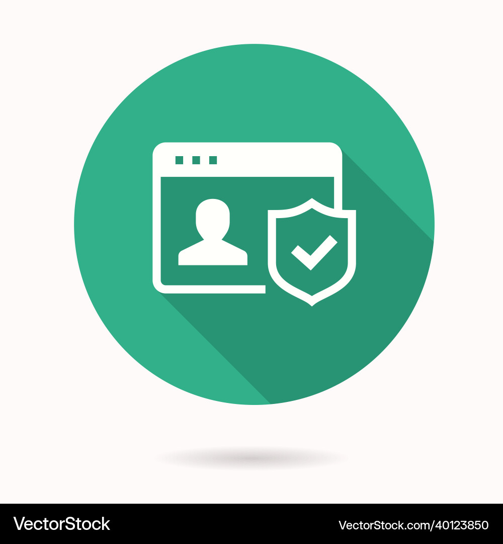 Online privacy icon with long shadow for graphic Vector Image