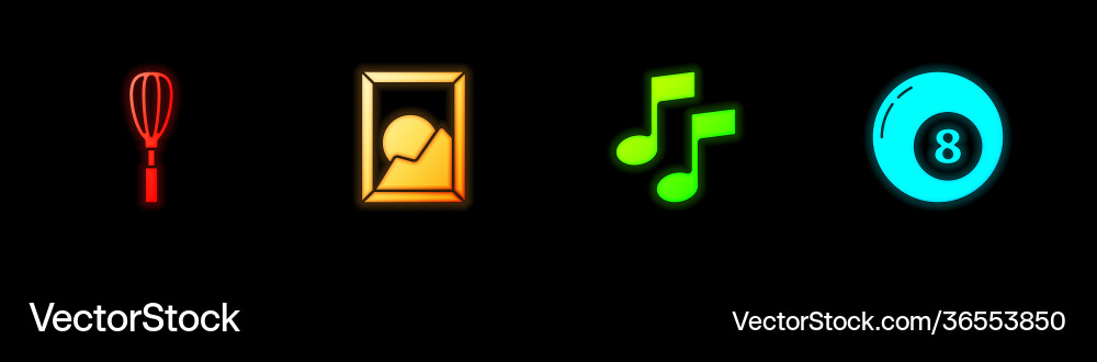 Set kitchen whisk picture landscape music note Vector Image